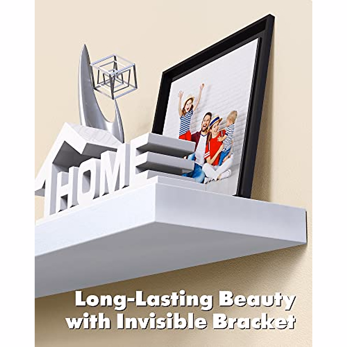 OlarHike Floating Shelves,White Wall Mounted Books/Cat/Storage/Fake Plant Shelves,Wall Shelves for Home Room Bedroom Decor,Shelf for Bathroom Living Room Kitchen,23inch