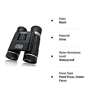 MAXVITAVELA 200x22 High Power Compact Binoculars with Clear Low Light Vision, Large Eyepiece Waterproof Binocular for Adults Kids, Easy Focus Bird Watching, Outdoor, Hunting, Travel, Black