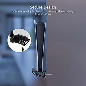 NexiGo PS5 Accessories Essential Kit, PS5 Wall Mount Kit with Charging Station, Cooling Fan with LED Light, Efficient Cooling System, Compatible with PlayStation 5 (Disc & Digital)