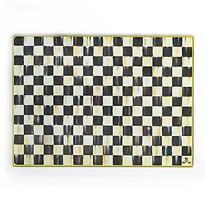MacKenzie-Childs Courtly Check Large Cutting Board, Tempered-Glass Cutting Board for Kitchen Use