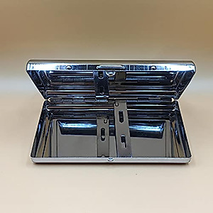 Metal Cigarette Case Carapace Eyes Turtle Classic Metallic Silver Color Double Sided King Cigarette Case Design