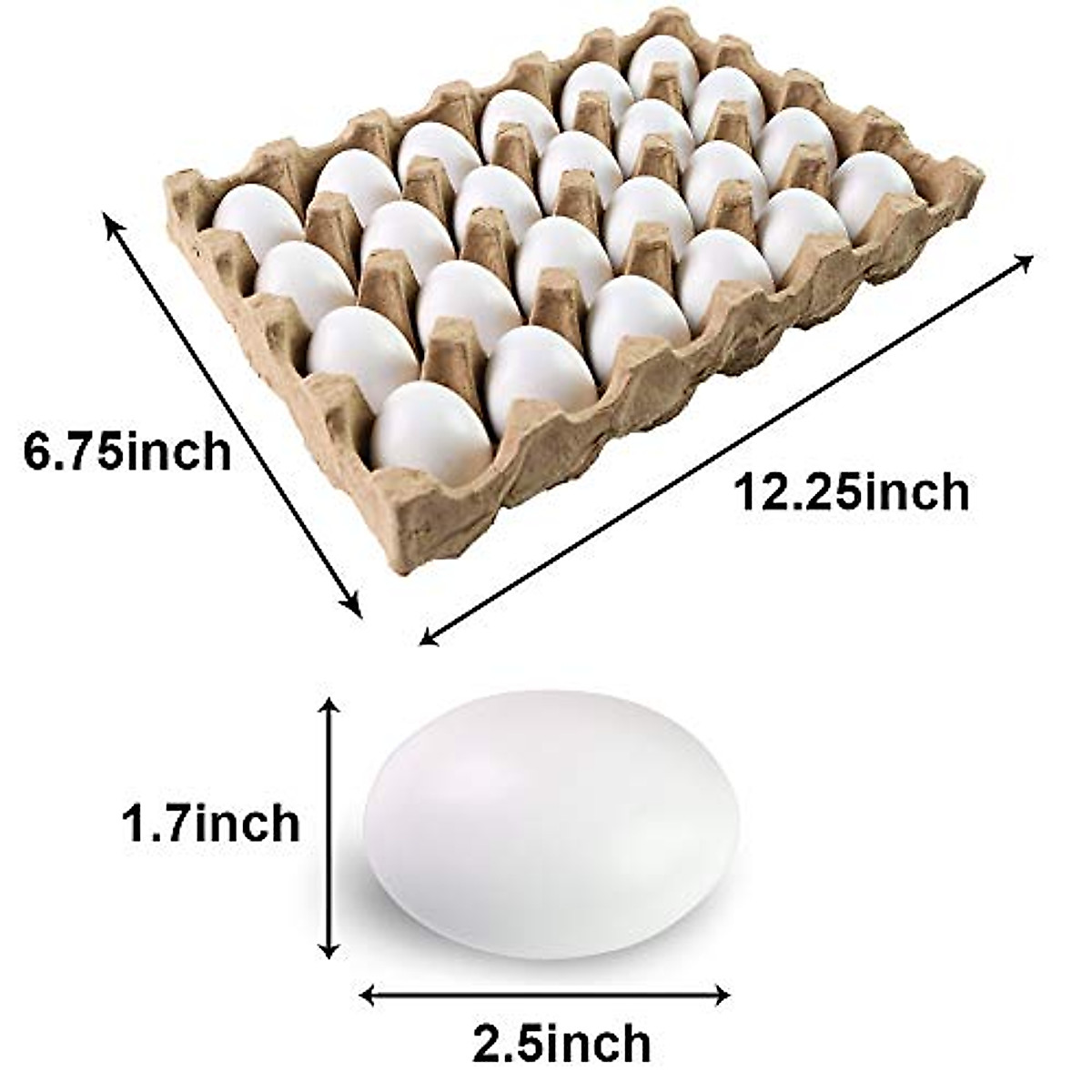 SallyFashion 24 PCS White Wooden Eggs Easter Eggs Fake Eggs for Children DIY Game, Kitchen Craft Adornment, Toy Foods