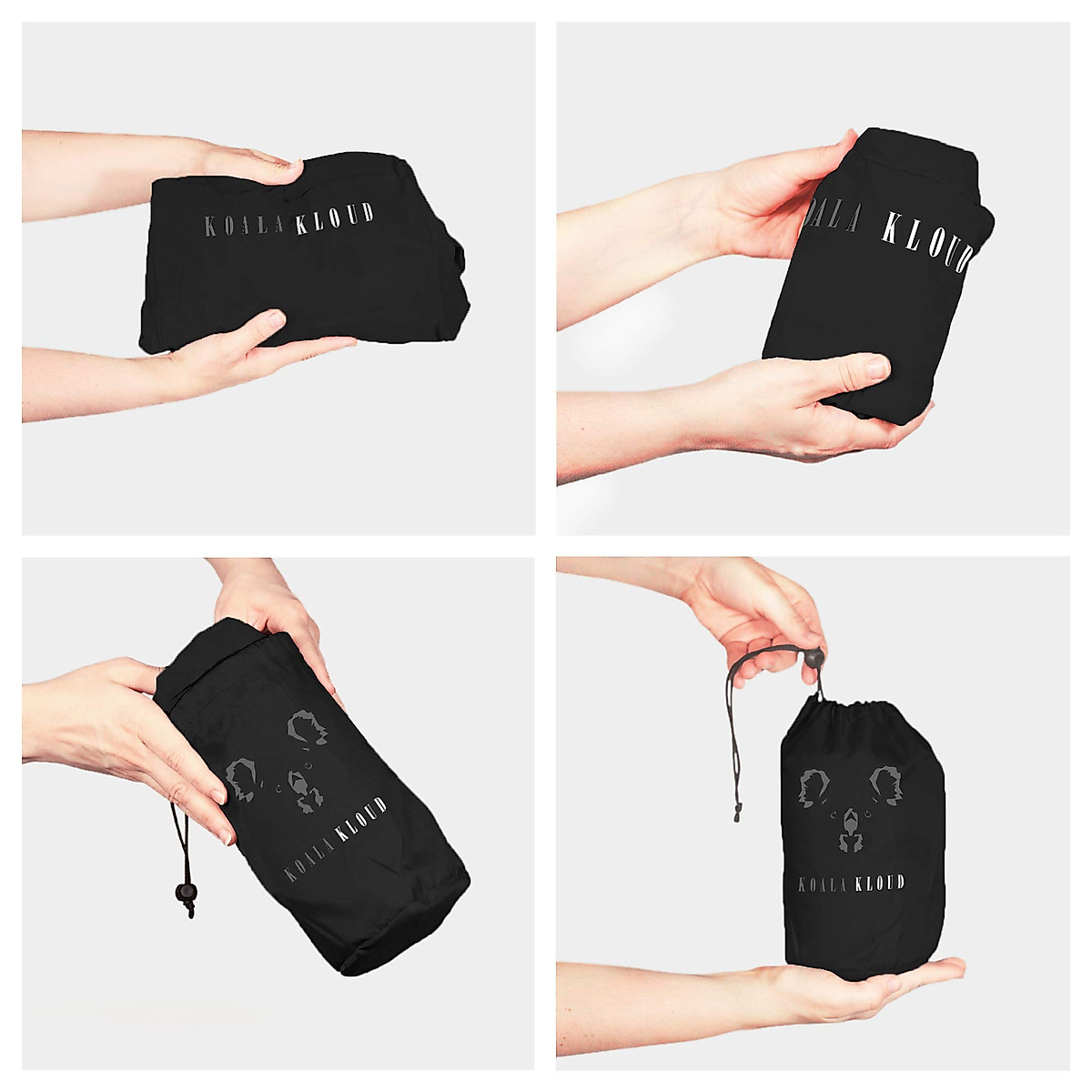 Koala Kloud 3 Height Travel Foot Rest - Gray Inflatable Foot Rest Pillow, Airplane Footrest for Flights, Car Seat, Airplane Bed for Toddler Airplane Travel Essentials Kids Accessories (Black)