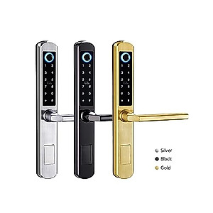 Stainless Steel Sliding Glass Smart Lock Tt Lock App RFID Electronic Digital Lock (Color : A210 3585, Size : Left Right Wheels)