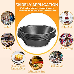 Gandeer 8 Pieces 4 Inch Small Pie Pan Mini Black Pot Pie Tins Round Tart Pans for Baking Carbon Steel Pizza Nonstick Plate Bakeware Set Oven Air Fryer Cake Bread Meat Dessert