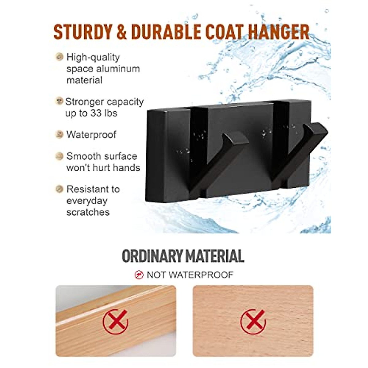 MrsJeggy 2 Pack Waterproof Folding Hideaway Coat Hooks，Retractable Hook，Space-Saving Hanger，Coat Hooks Wall Mounted，Aluminum Heavy Duty Wall Hooks，Wall Mounted Folding Coat Rack for Hat，Towel，Bag，Key