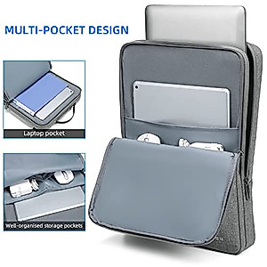 TUDEQU Laptop Bag for 15.6 Inch Laptop Tablet, 360° Protective Computer Bags with Shoulder Strap, Water Resistant Slim Laptop Carrying Sleeve Case for Women Men