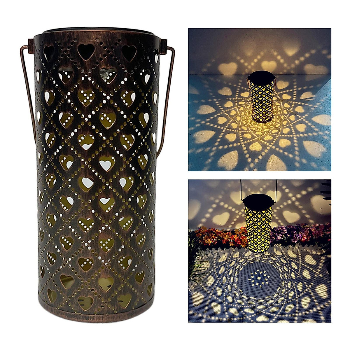 Backbayia Solar Lantern Hanging Outdoor Retro Lantern Hanging Home Garden Lights Decorative