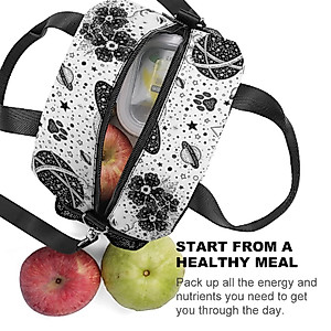 Goth Cat Galaxy Lunch Bag, Lunch Box Portable Insulated Lunch Tote Bag, Thermal Cooler Bag for Women Work Outdoor