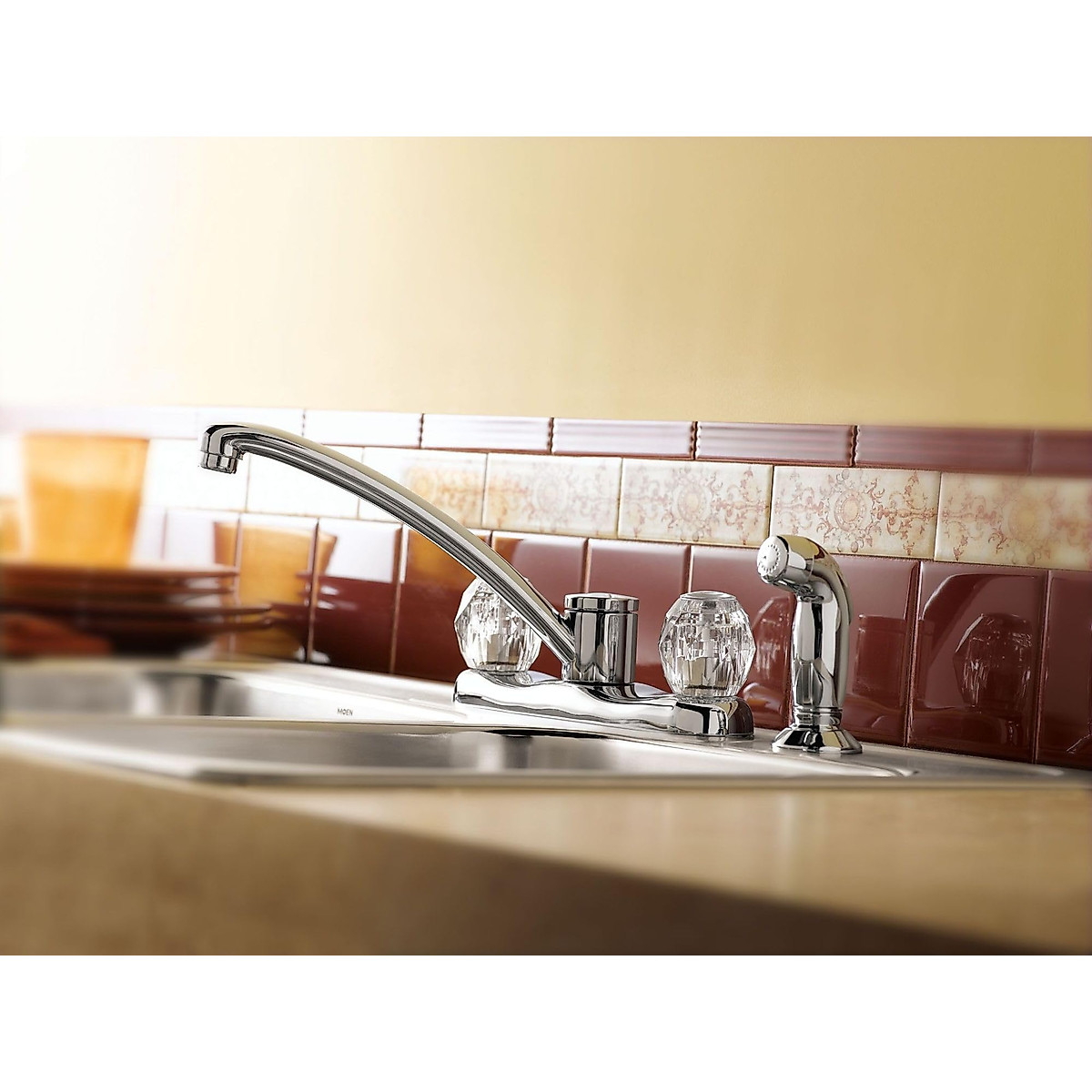 MOEN 7910 Chateau Two-Handle Low-Arc Kitchen Faucet, Chrome