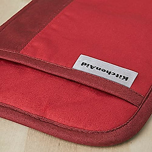 KitchenAid Beacon Two-Tone Pot Holder 2-Pack Set, 7"x10", Passion Red/Bordeaux 2 Count