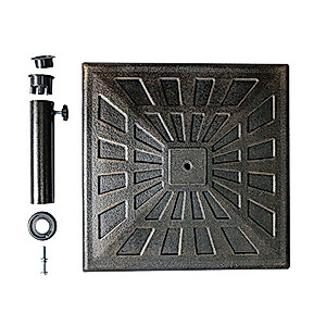 C-Hopetree 42 lb Heavy Duty Square Base Stand for Outdoor Patio Market Table Umbrella, Bronze