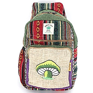 HIMALAYA HANDMADE Hemp Sling Backpack Hippie Backpack Festival Backpack Hiking Backpack 100% Hemp| Crossbody Bag FAIR TRADE Handmade with Love., Green