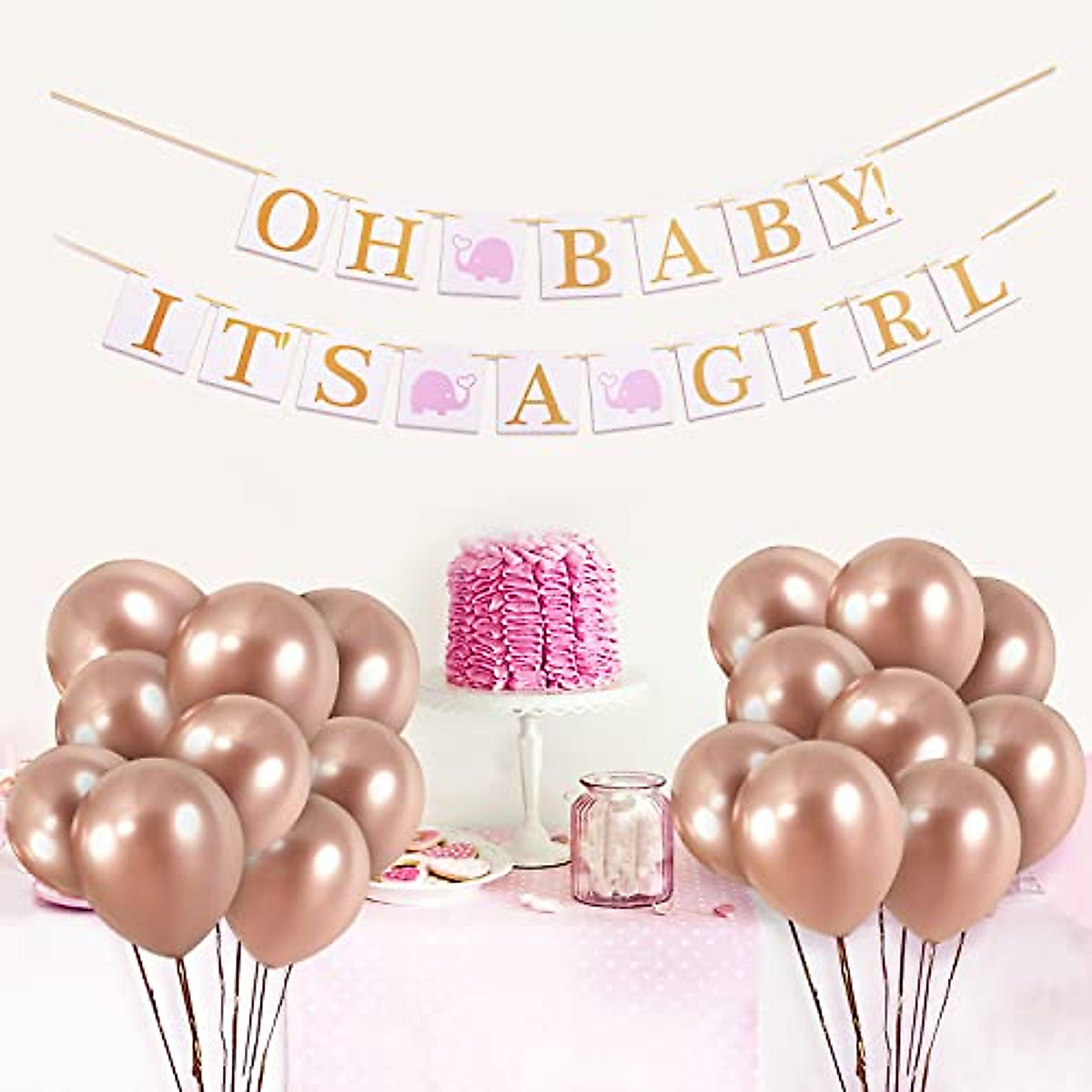 Rose Gold Metallic Chrome Balloons,60pcs 12 inch Latex Party Balloons for Birthday Wedding Bridal Shower Decoration