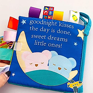 Baby Soft Cloth Book, Activity Crinkle Book Rattle Toy for Infants Educational Learning Toy Cloth Books for Babies 6-12 Monthes