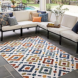 nuLOOM Labyrinth Transitional Indoor/Outdoor Area Rug, 4' x 6', Multi