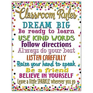 Teacher Created Resources Confetti Classroom Rules Chart