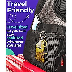 Hand Sanitizer Keychain Holder Reusable Empty Travel Size Leak-Proof Bottle with 2 No-Touch Door Opener with Stylus 30 ML Flip Cap Refillable Containers with Keychain for Soap and Lotion