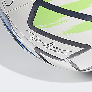 adidas Unisex-Adult MLS Nativo XXV Club Ball, White/Solar Green/Glory Blue/Black, 4