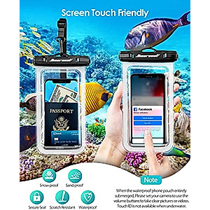 Hiearcool Universal Waterproof Phone Pouch, Waterproof Phone Case Compatible for Cellphone Up to 7.2", IPX8 Cellphone Dry Bag for Vacation-6 Pack