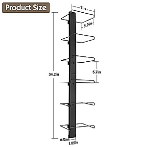 TIPSYTREE Towel Racks for Bathroom Towel Rack Wall Mounted Bath Towel Holder Storage, 6 Levels Wall Mounted Storage Organizer for Towels for Spa, Salon, Camper