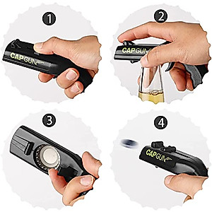 REDIVA Cap Gun Bottle Opener Launcher Shooter Funny Shoots Creative Beer for Party/Bar/Outdoor Barbecue(4Pack),(A1)