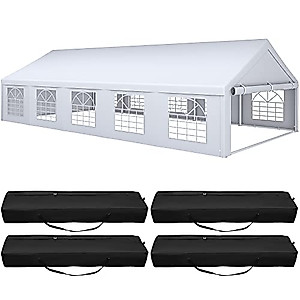 YITAHOME 20x40 ft Outdoor Heavy Duty Party Tent Wedding Event Shelters Upgraded Galvanized Canopy with Large White Roof, Removable Sidewalls & 4 Storage Bags