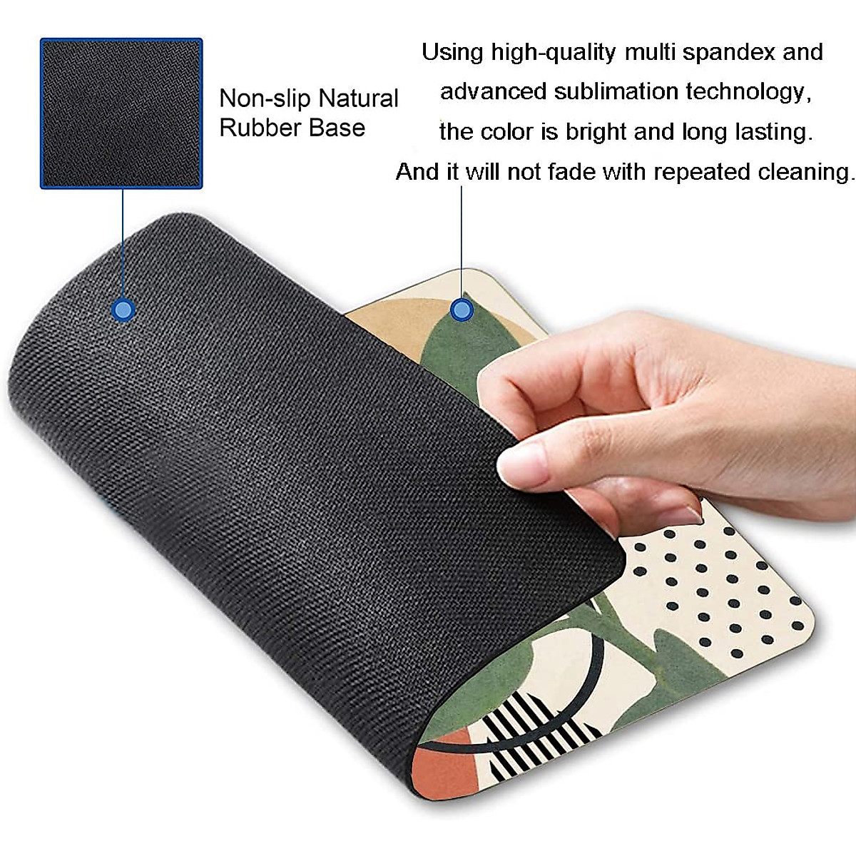 Armanza Modern Abstract Mouse Mat Square Waterproof Non-Slip Rubber Base MousePads for Office Laptop, 9.5"x7.9"x0.12" Inch