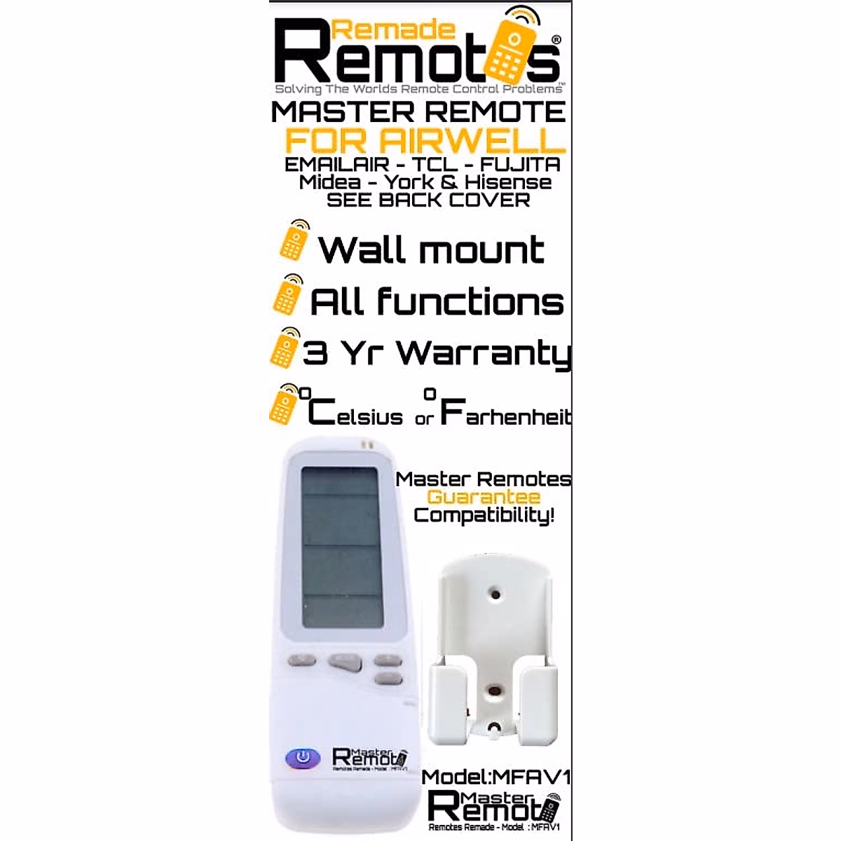 Master Universal Air Conditioner Remote for Airwell