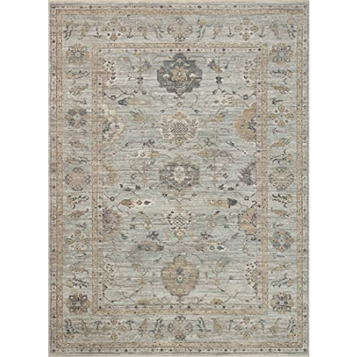 Loloi Magnolia Home by Joanna Gaines Millie Collection MIE-02 Sky/Gold 7'-10" x 10', .25" Pile Height, Area Rug