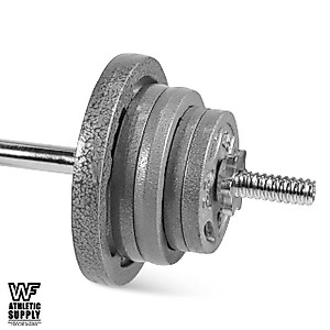 WF Athletic Supply Cast Iron 1-Inch Standard Grip Plate for Strength Training, Muscle Toning, Weight Loss & Crossfit - Multiple Choices Available