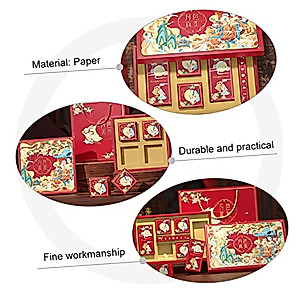 HEMOTON 1 Set Moon Cake Box Mini Paper Cups Cookie Containers Mini Cake Boxes Paper Cupcake Container Ornament Container Mooncake Packaging Box Festival Gift Holder Pastries Holder Box