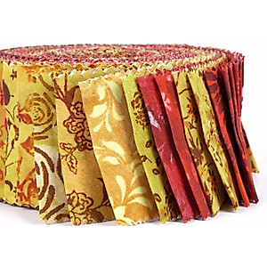 Soimoi 40Pcs Batik Print Cotton Precut Fabrics for Quilting Craft Strips 2.5x42inches Jelly Roll - Red