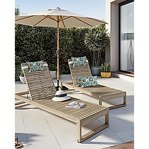 Recliner Head Pillow Ledge Loungers Chair Pillows with Insert Vintage Seashell Conch Starfish Patch Texture Lumbar Pillow with Adjustable Strap Outdoor Waterproof Patio Pillows for Beach Pool, 2 PCS