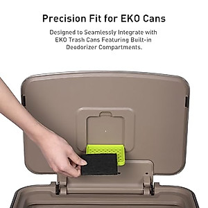EKO Trash Can Odor Filter Refills for Trash Can and Compost Bin, Activated Charcoal Deodorizer, Strong Charcoal Odor Absorber, Pack of 4 Replacements