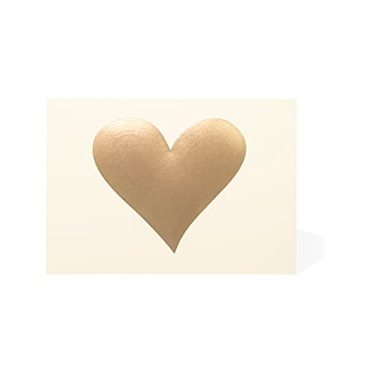 Portico Designs Blank Notecard Set Gold Foil Embossed Boxed Notecards Stationary Set, 10-Count, Heart