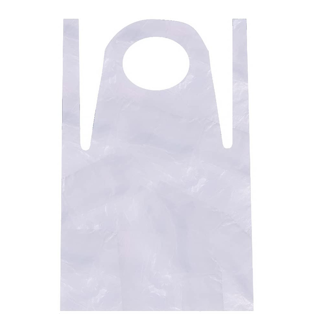 hapray 50 Pieces Disposable White Plastic Aprons, 46 inches x 28 inches Waterproof Polyethylene Perfect for Cooking Painting Arts n' Crafts and More