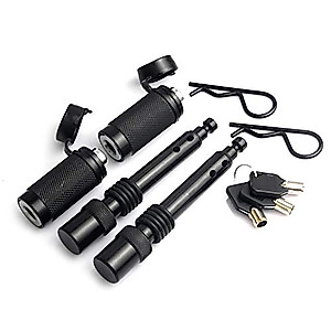 KAYCENTOP Hitch Receiver Pin Lock Trailer Locking 5/8 Inch Pin Security Hitch Locks Fit 2 inch 2.5 inch Hitch Receiver Class III IV Hitches 2 Pack Black Anti-Theft Anti-Noise 3 Tubular Alike Keys