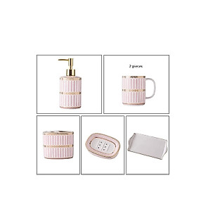 NICRX Soap Dispensers Bathroom Accessories Hotel Decor,Set,Elegant Porcelain Set Includes,Toothbrush Holder,Tumbler and soap Dish,etc Countertop