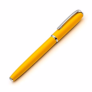 ZenZoi Yellow Fountain Pen Fine Nib - Luxury Pen For Women Men W/Schmidt Quality Tip. Refillable Smooth Writing Pen For Journaling, Drawing. Stylish High End Gift Box W/Ink Converter & Ink Cartridge