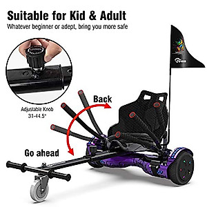 EVERCROSS Hoverboard, Self Balancing Scooter Hoverboard with Seat Attachment, 6.5" Hover Board Scooter with Bluetooth Speaker & LED Lights, Hoverboards Suit for Kids