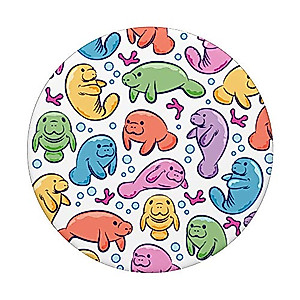 Cute Manatee Pattern Gift for a Manatee Mammal Lover PopSockets PopGrip: Swappable Grip for Phones & Tablets