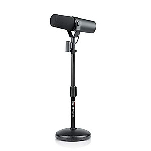 Gator Frameworks Desktop Microphone Stand with Round Weighted Base & Adjustable Height (GFW-MIC-0501)