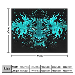 Anger Tiger Flannel Fleece Throw Blanket Soft Warm Lightweight Fuzzy Plush Blankets for Bed Couch Sofa 70"x80"