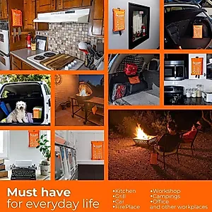 Supa Ant Emergency Fire Blanket for Home and Kitchen - 4 Pack 1500F High Visibility (Glow in The Dark) Smother Kitchen Fire Blanket - CE Certified Hero Fire Blankets Emergency for Home (40in)