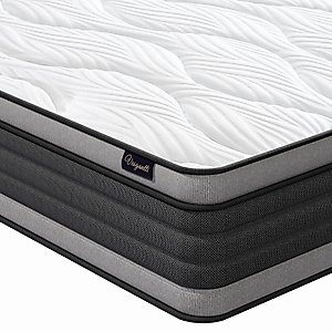 Vesgantti Queen Mattress, 14 Inch Hybrid Innerspring Mattress with Memory Foam, Individually Pocket Coils for Motion Isolation, Queen Size Mattress in a Box, Medium Firm Feel
