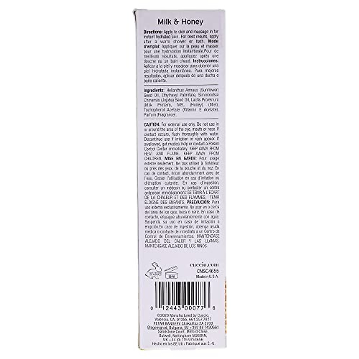 Cuccio Naturale Hydrating Dry Body Oil - Milk & Honey, Paraben-Free, 3.38 Oz