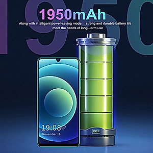 ip12 Pro MAX Unlocked Smartphone for Android 8.1, 6.26in 1+8GB HD Screen Cell Phone Dual Card Dual Standby Smart Phone,Face ID Recognition,2MP+2MP,128GB of Expandable Storage Mobile Phone(Green)