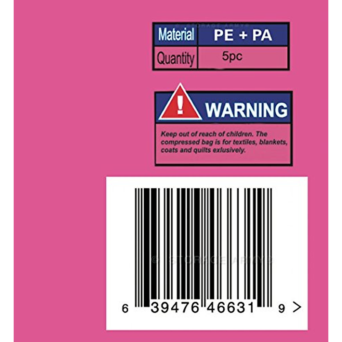 Storage Army [Pack of 5 XXLarge Storage Bags Sealed Compressed Vacuum Bag Save Storage Space Home Organizer & Travel Storage Saver Bags Protection Against Water | Odor | Mildew | Dust/Dirt | Insects