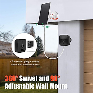 Zivif 3W Solar Panel Compatible with Blink Outdoor (3rd Gen) & Blink XT2/XT Camera, IP66 Waterproof Solar Panel Charger with 9.84ft Power Cable, USB Solar Panel Built-in Battery & Rubber Plug